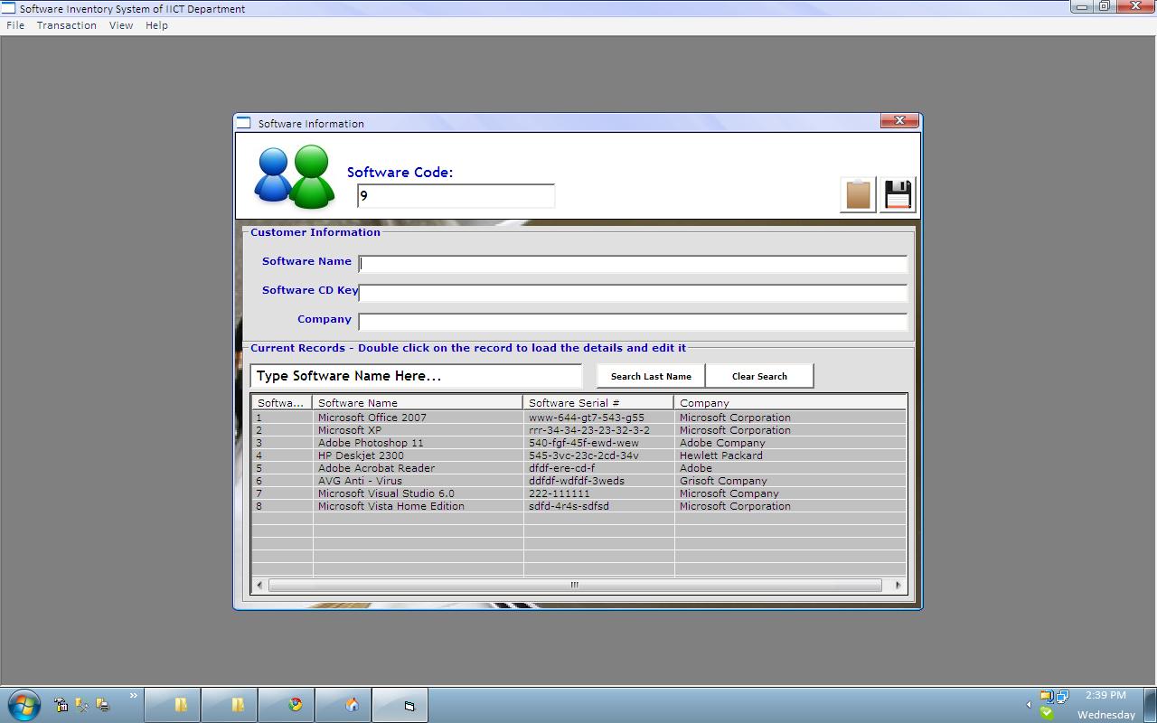 Software Inventory System | SourceCodester